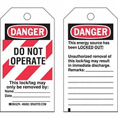 Lockout Tags Labels and Tag Insert Holders - Lockout Tagout - Safety