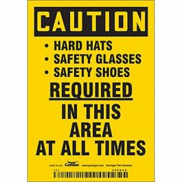 Safety Sign 3.5in x 3in Vinyl
